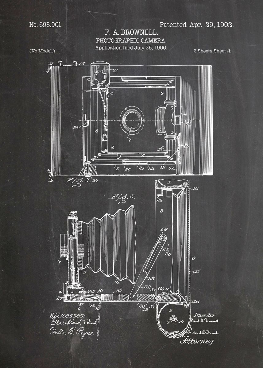 'photopgrahic camera patent' Poster, picture, metal print, paint by ...