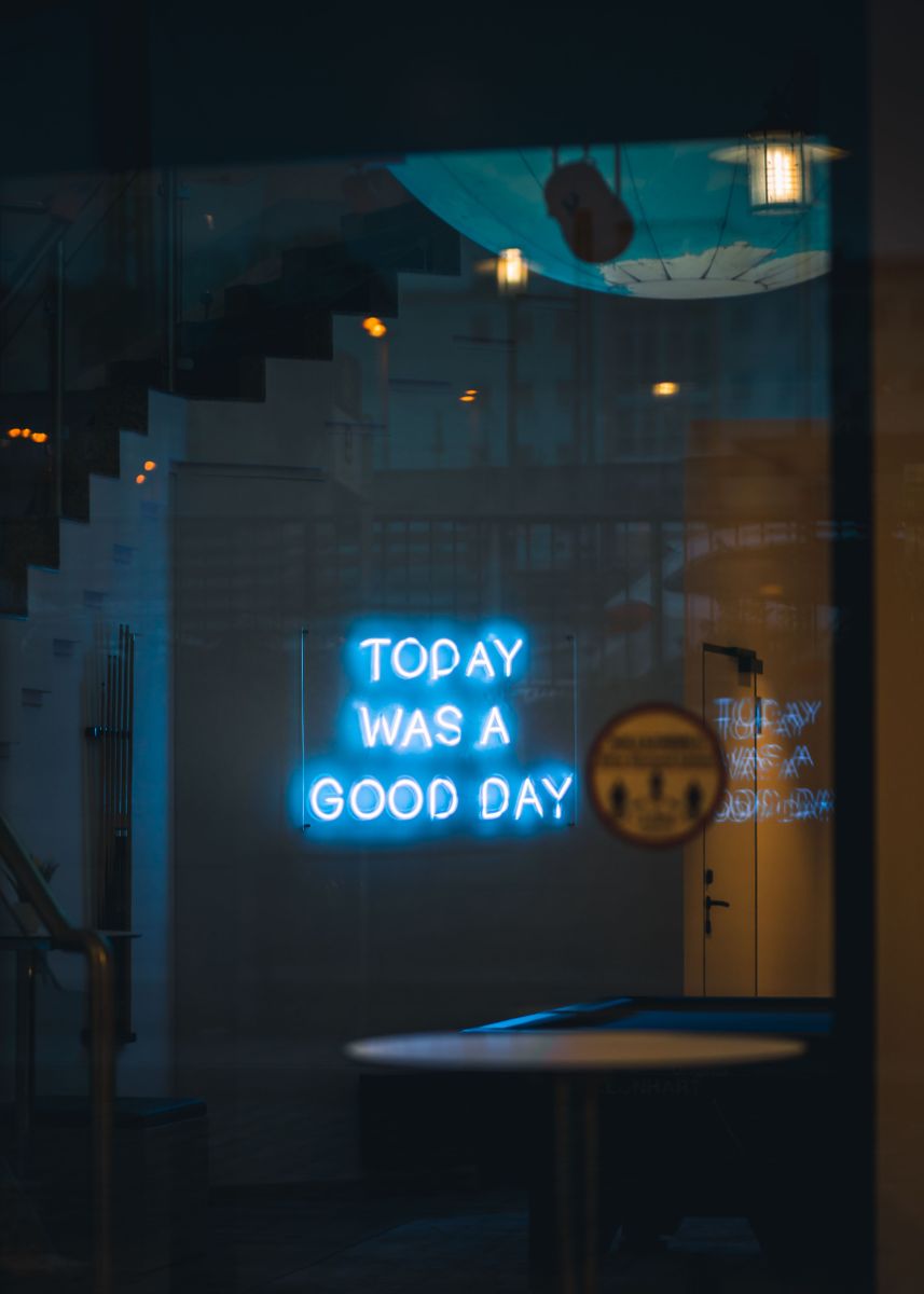 'Motivation Neon Sign' Poster, picture, metal print, paint by Christian ...