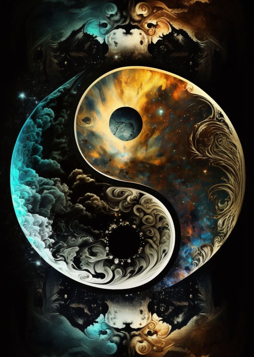 'Universal Yin Yang' Poster, picture, metal print, paint by Cybronauts ...