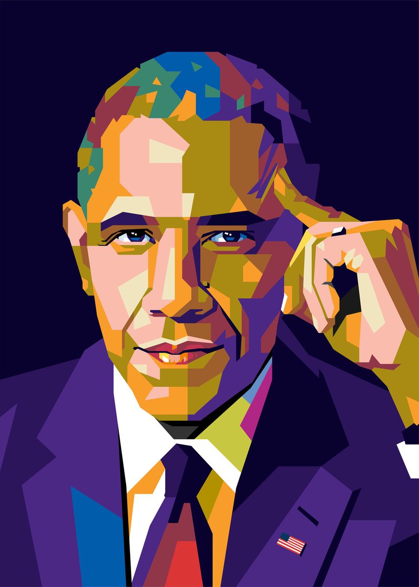 'Barack Obama' Poster, picture, metal print, paint by Erick Sato | Displate