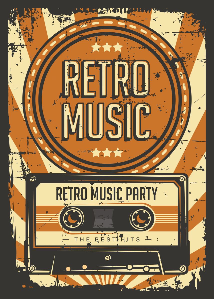 'Retro Music Party' Poster, picture, metal print, paint by Naso | Displate