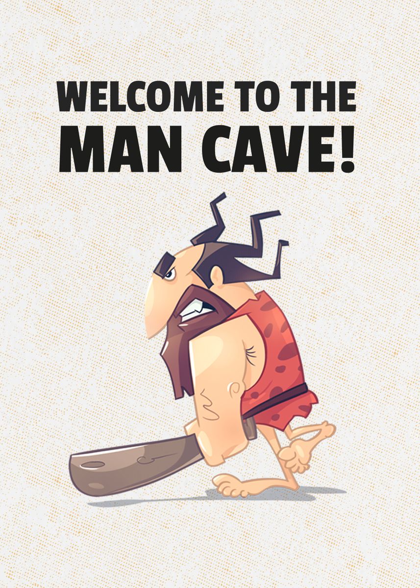 'Angry Cave Man' Poster, picture, metal print, paint by NIZAM KHAN ...