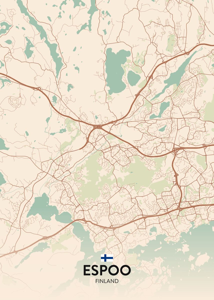 'Espoo FI' Poster, picture, metal print, paint by IMR Designs | Displate