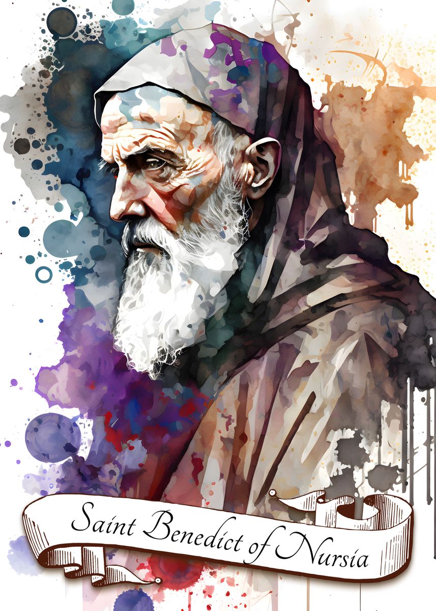 'Saint Benedict of Nursia' Poster, picture, metal print, paint by ...