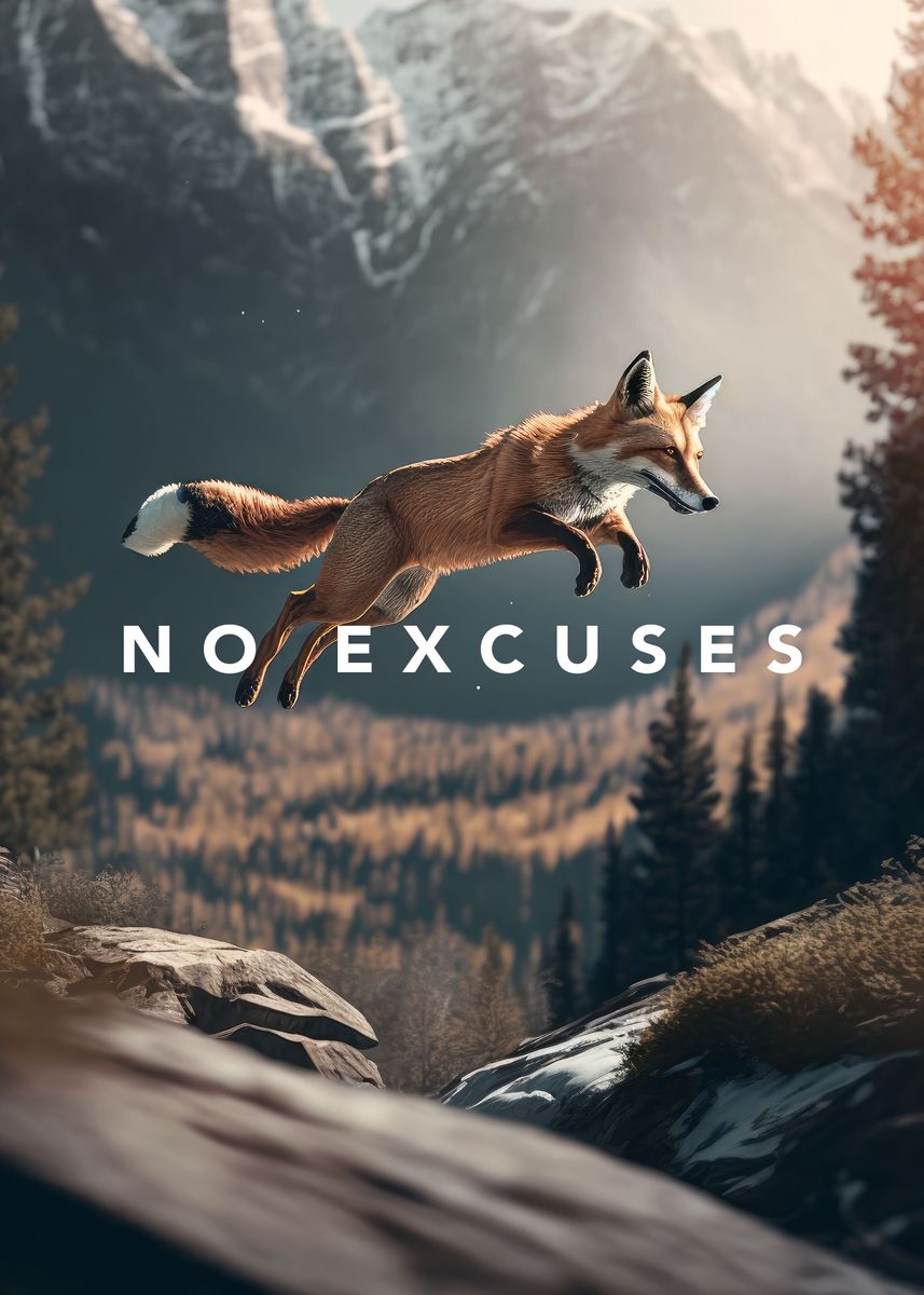 'No Excuses Motivation' Poster, picture, metal print, paint by Zenz ...