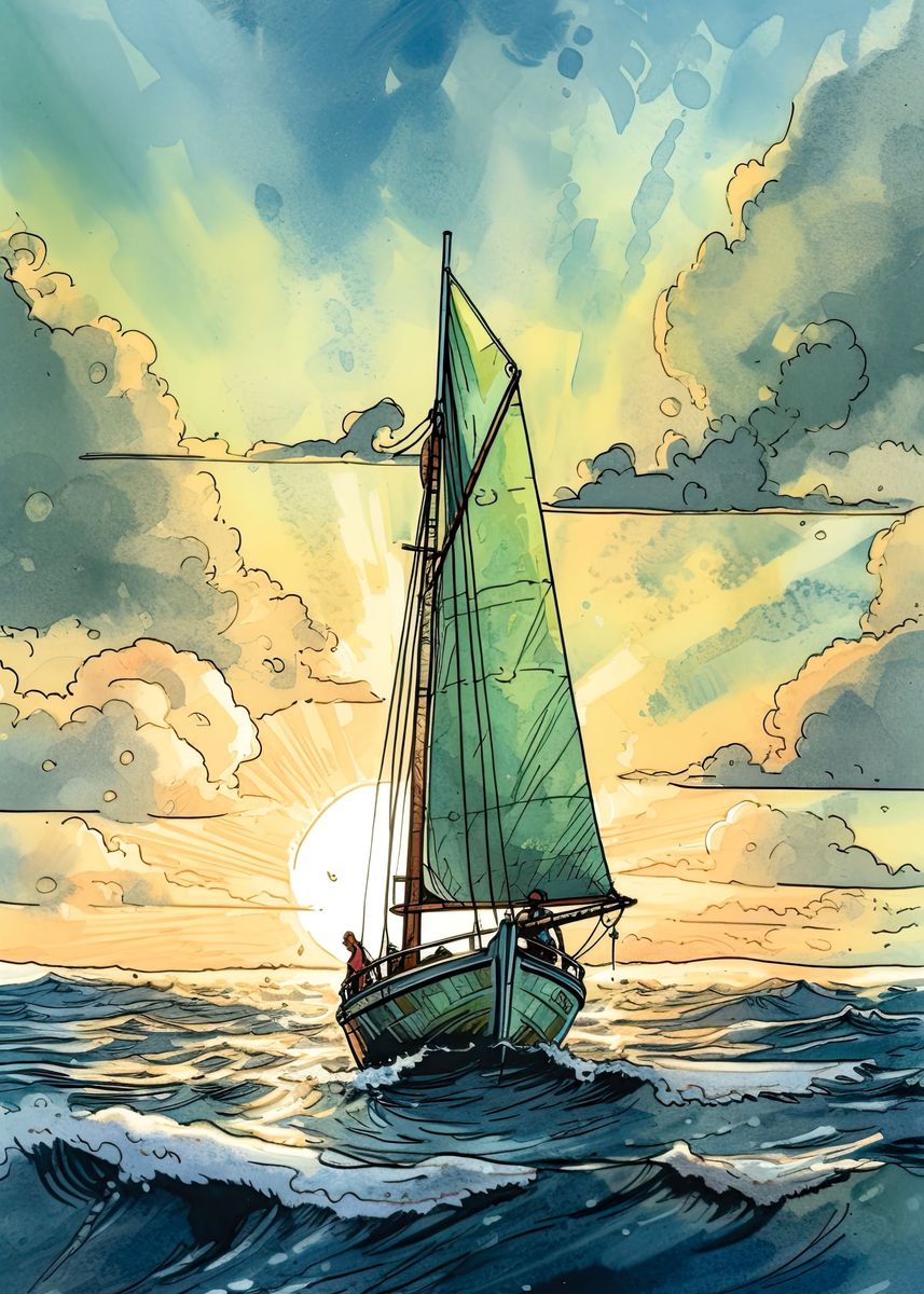 'Sailed Away' Poster, picture, metal print, paint by Steel Canvas ...