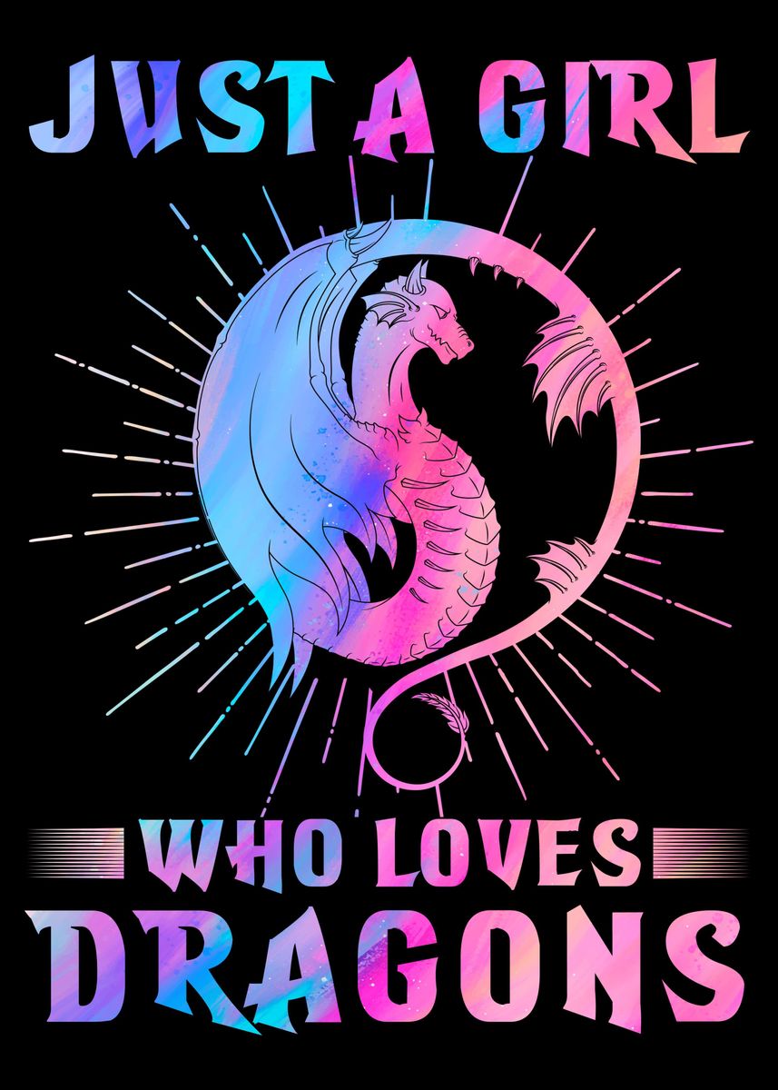'Colorful Dragon Lover' Poster, picture, metal print, paint by ...