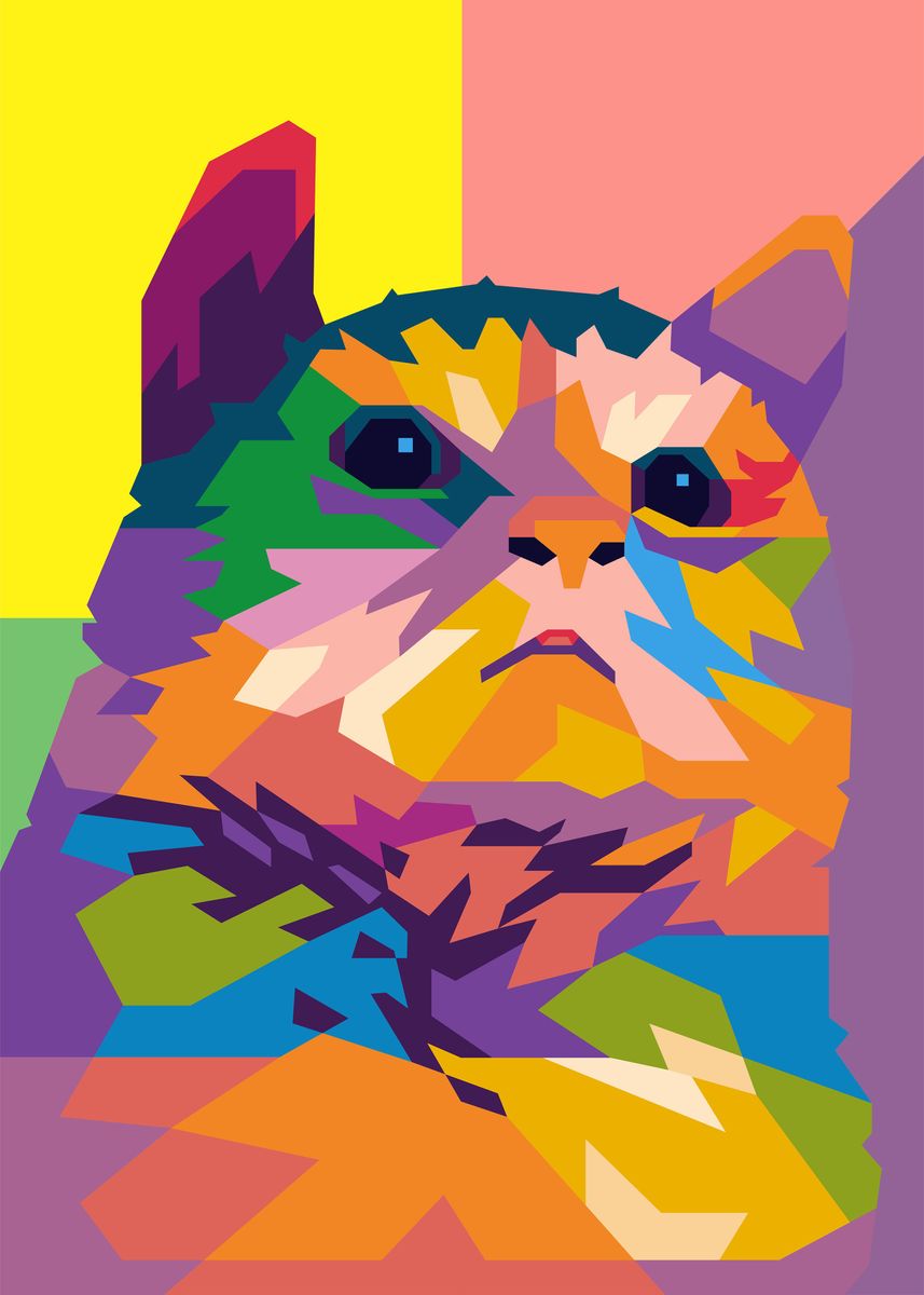 'Pathetic Cat Meme' Poster, picture, metal print, paint by Muifatin ...