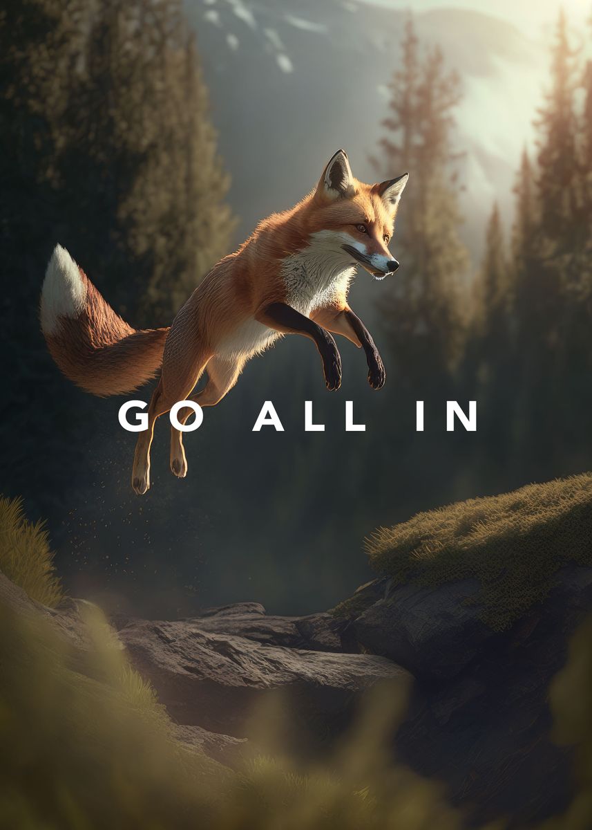 'Go All In Motivation' Poster, picture, metal print, paint by ...