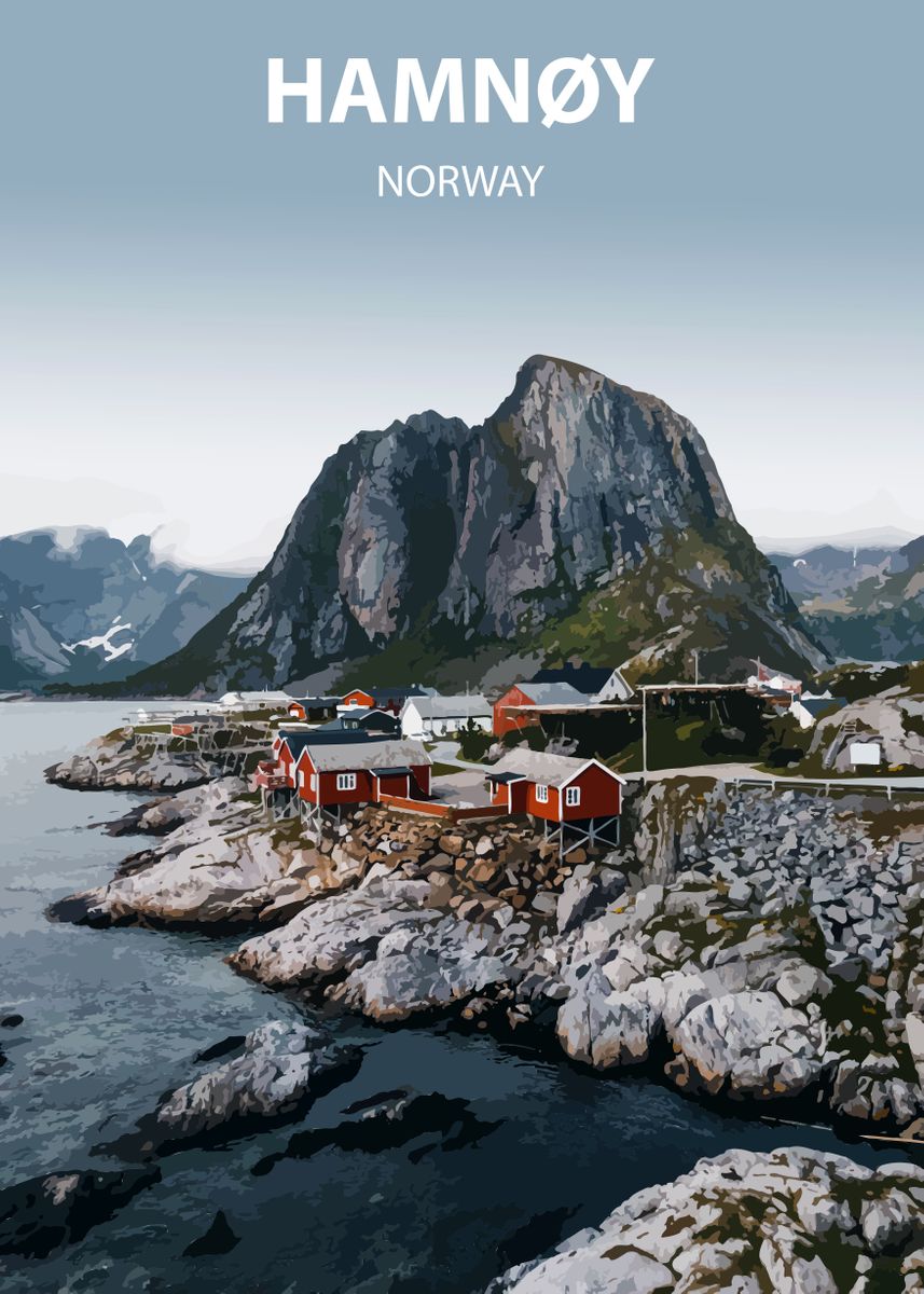 'Hamnoy Norway' Poster, picture, metal print, paint by Explore The ...