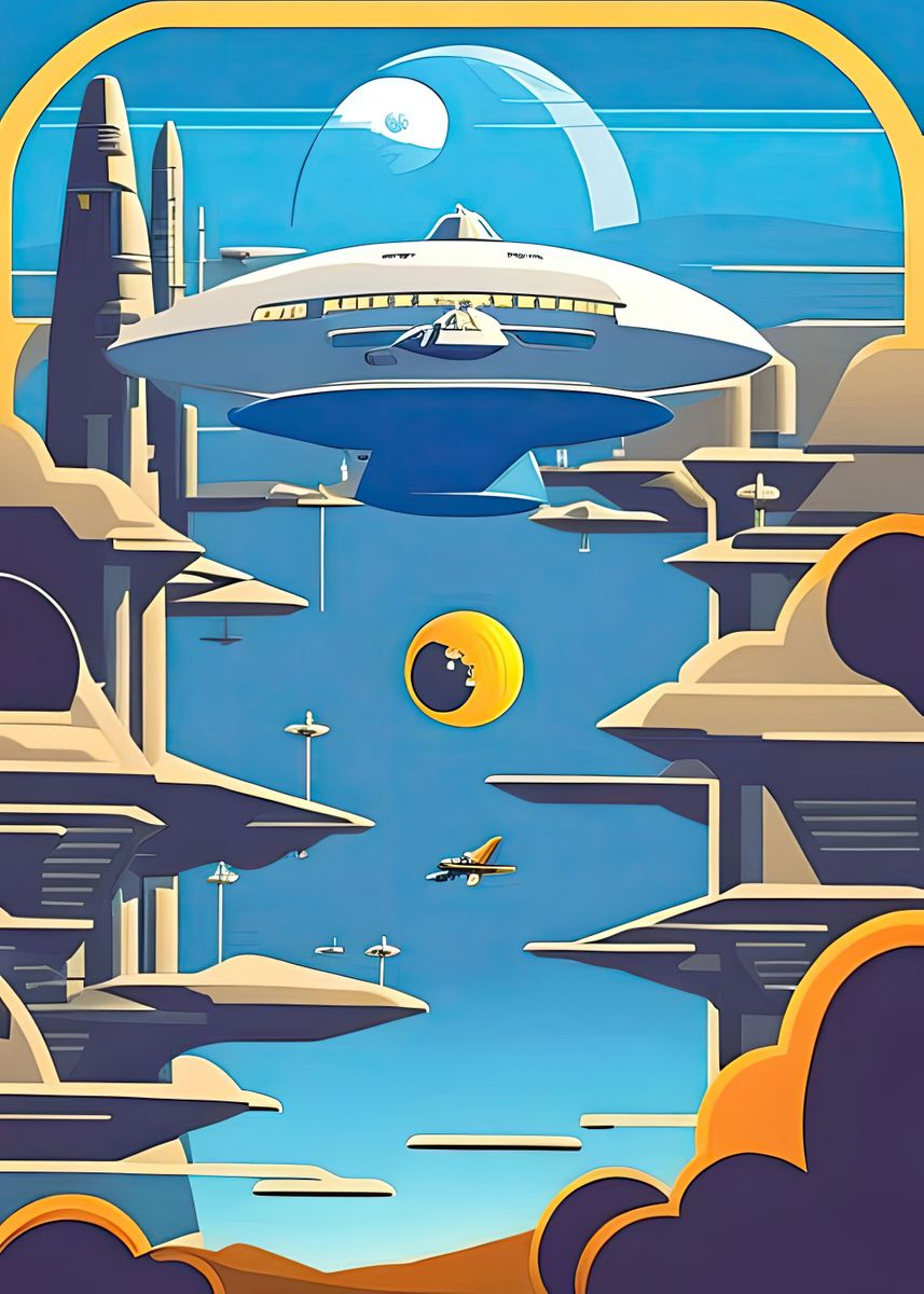 'Lunar Haven' Poster, picture, metal print, paint by insideFairy | Displate