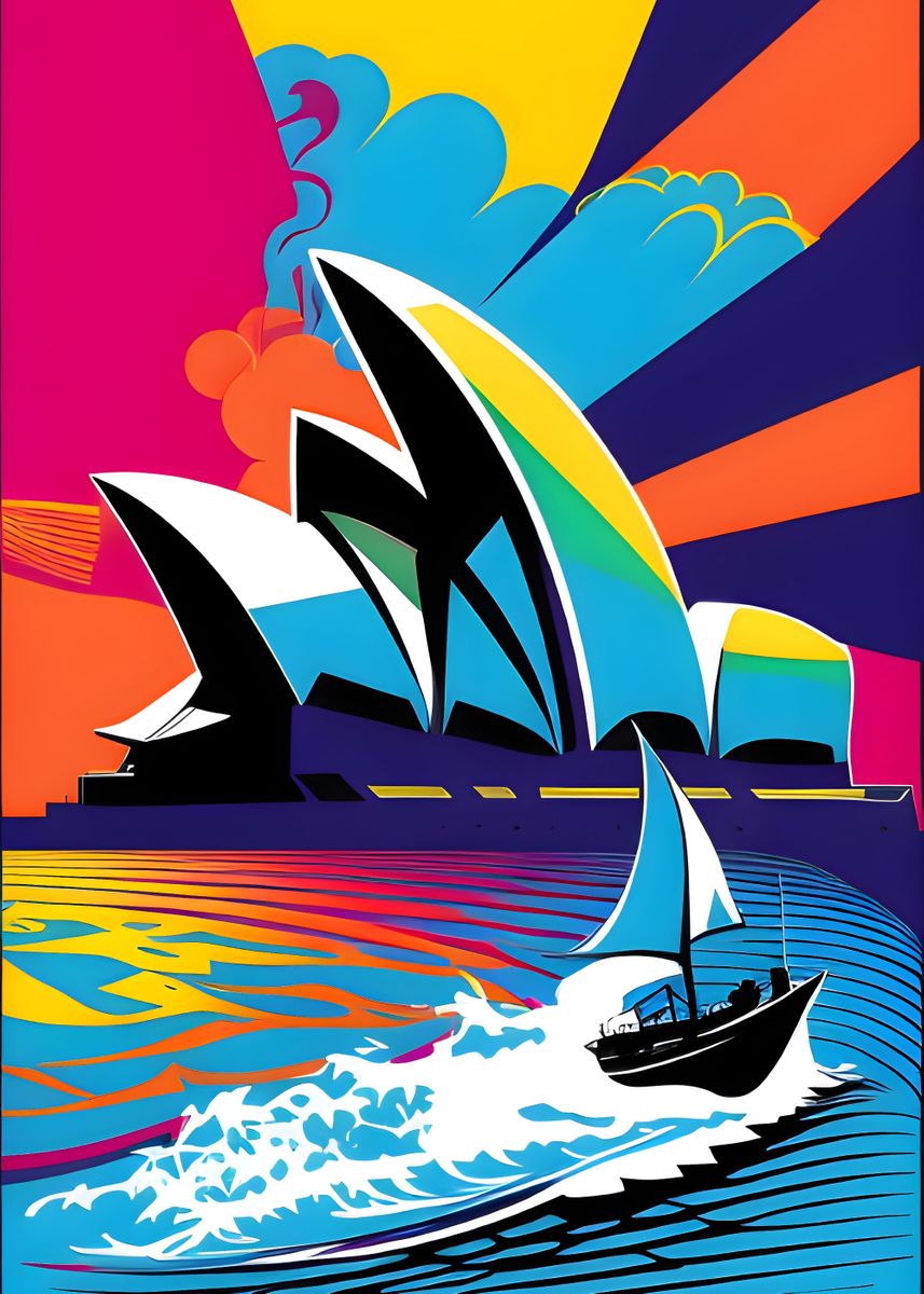 'Opera Sydney Colors PopArt' Poster, picture, metal print, paint by ...
