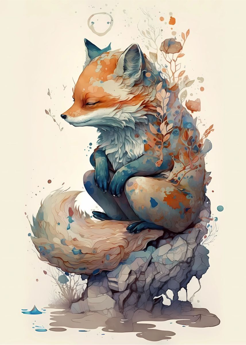 'Charming Fox' Poster, picture, metal print, paint by Francisco ...