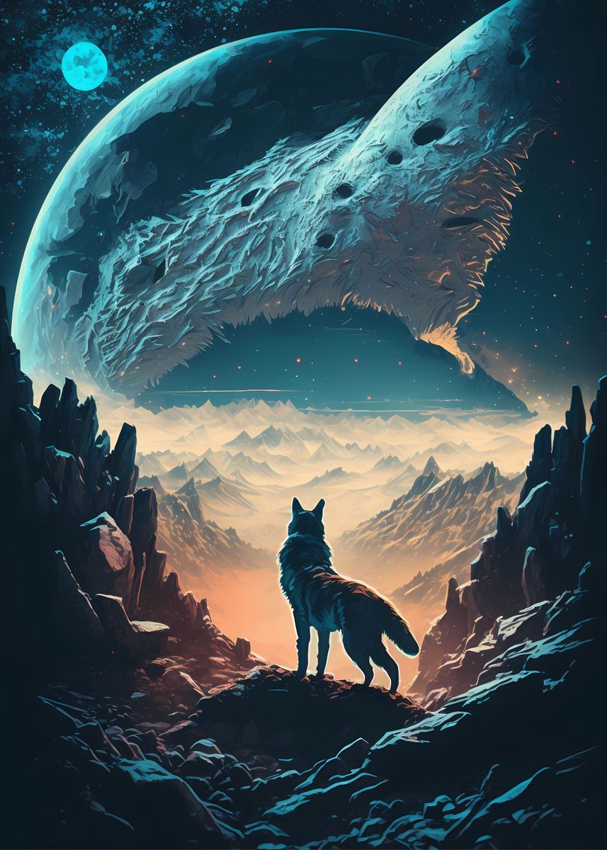 'Wolf' Poster, picture, metal print, paint by Callum Creative | Displate