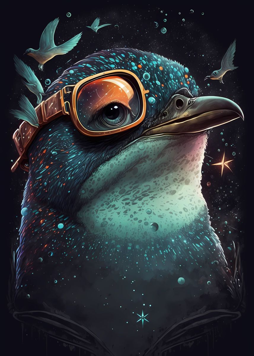 'Penguin Illusion' Poster, picture, metal print, paint by Lalia ...
