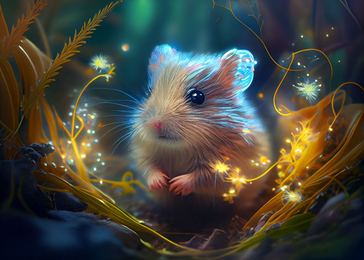 'Colorful hamster' Poster by Below Horizon | Displate