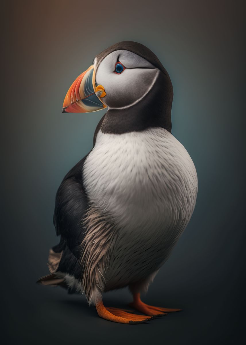 'Atlantic Puffin' Poster, picture, metal print, paint by BnWDesigner ...