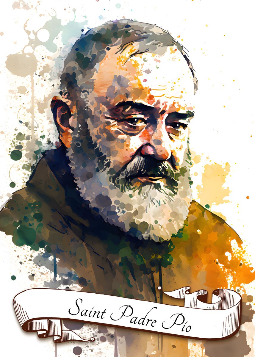 'Saint Padre Pio' Poster, picture, metal print, paint by Jamestar ...