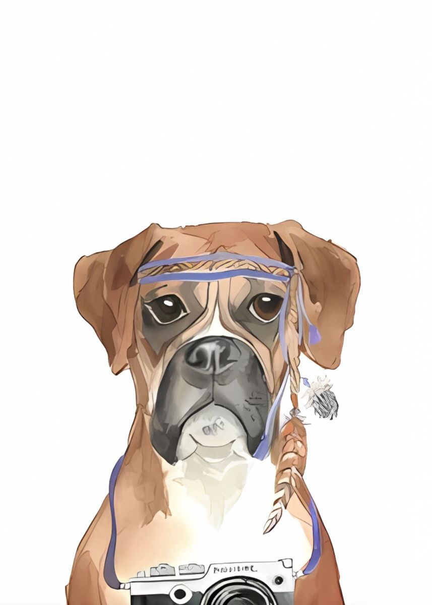 'Dog' Poster, picture, metal print, paint by Sky Creative | Displate