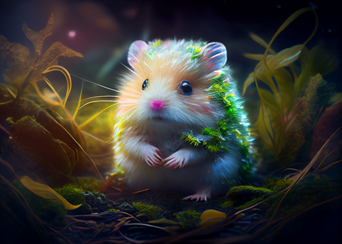 'Colorful hamster' Poster by Below Horizon | Displate