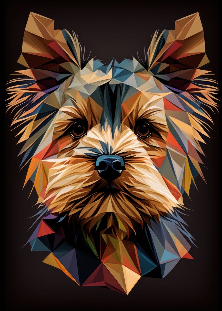 'Yorkshire Terrie Geometry' Poster, picture, metal print, paint by ...