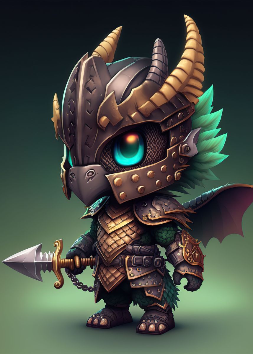 'Dragon armor' Poster, picture, metal print, paint by Elly Rodgers ...