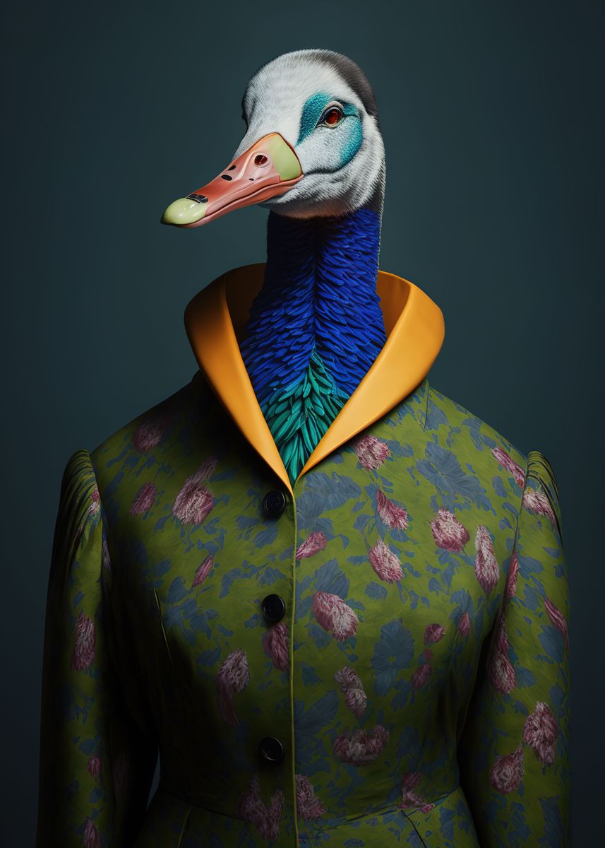 'duck cute animal' Poster, picture, metal print, paint by Hari Buckner ...