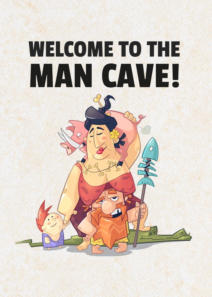 'Cave Family' Poster, picture, metal print, paint by NIZAM KHAN | Displate