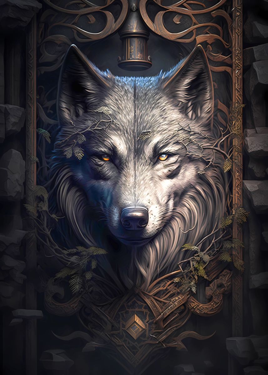 'Fable Wolf' Poster, picture, metal print, paint by Adam Decor | Displate