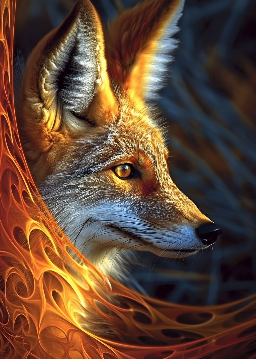 'Abstract Fox' Poster, picture, metal print, paint by Ambient ...