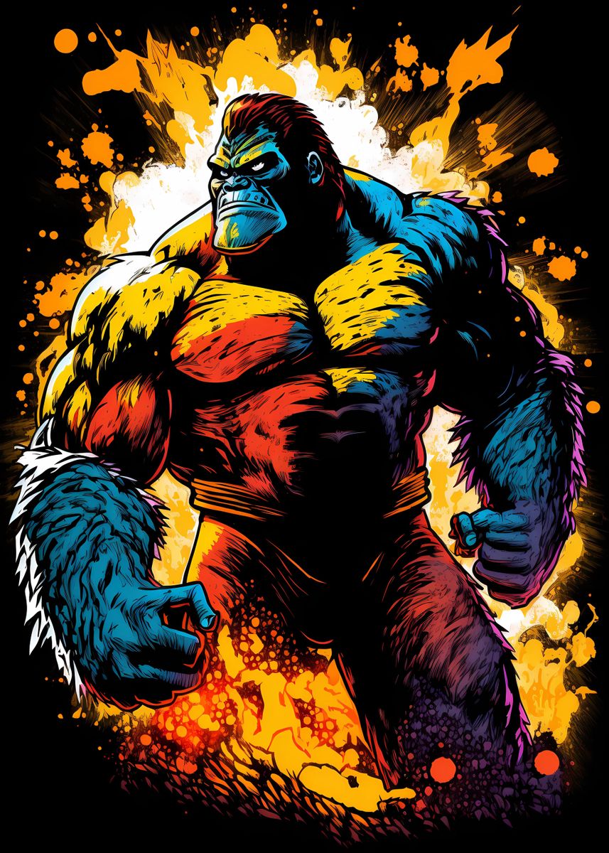 'Gorilla' Poster, picture, metal print, paint by Leah Decor | Displate