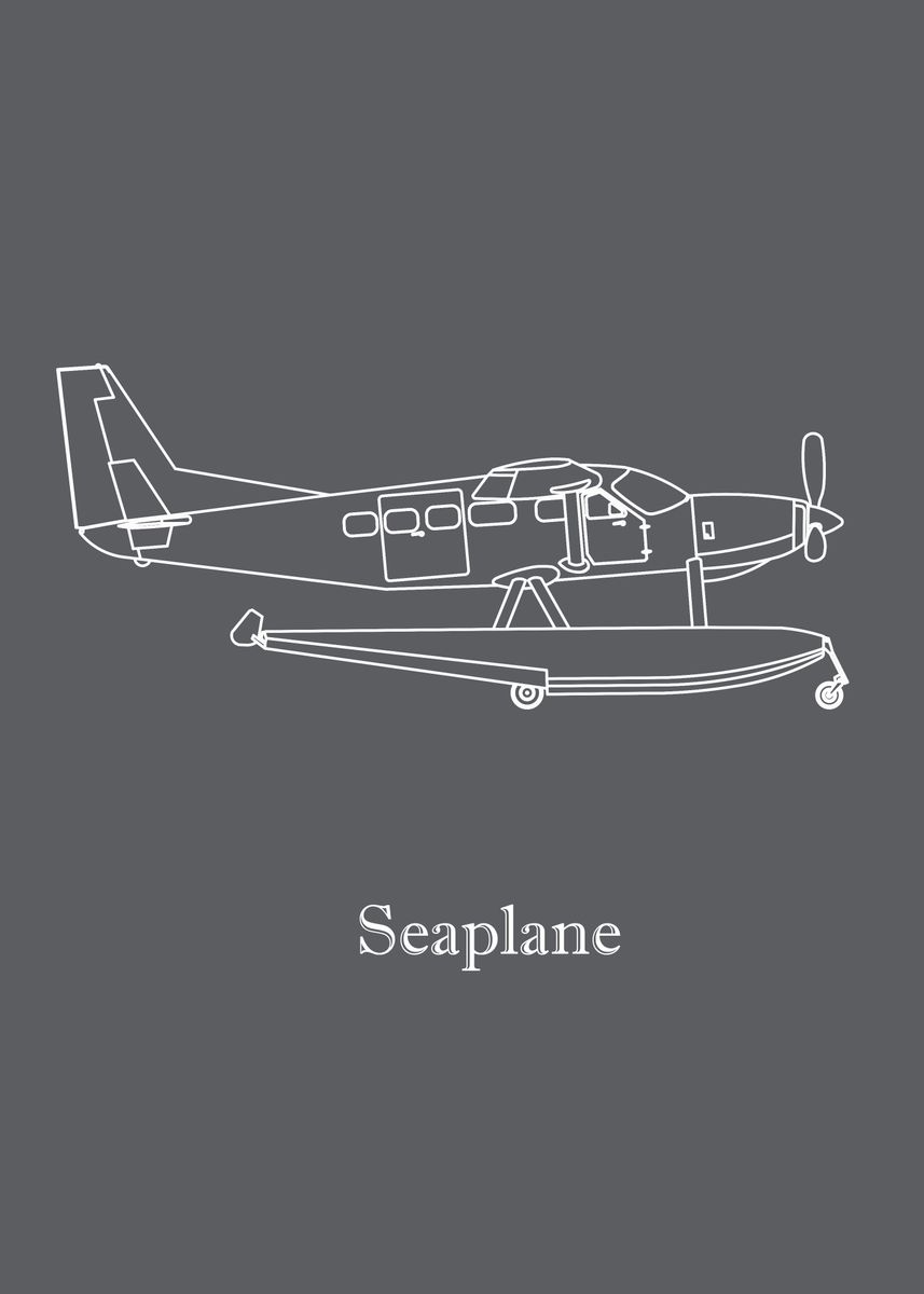 'Seaplane ' Poster, picture, metal print, paint by Soft Brush | Displate