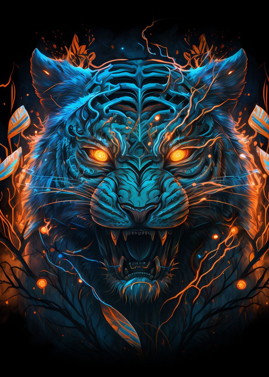 'Mutant Tiger monster' Poster, picture, metal print, paint by BlackBook ...