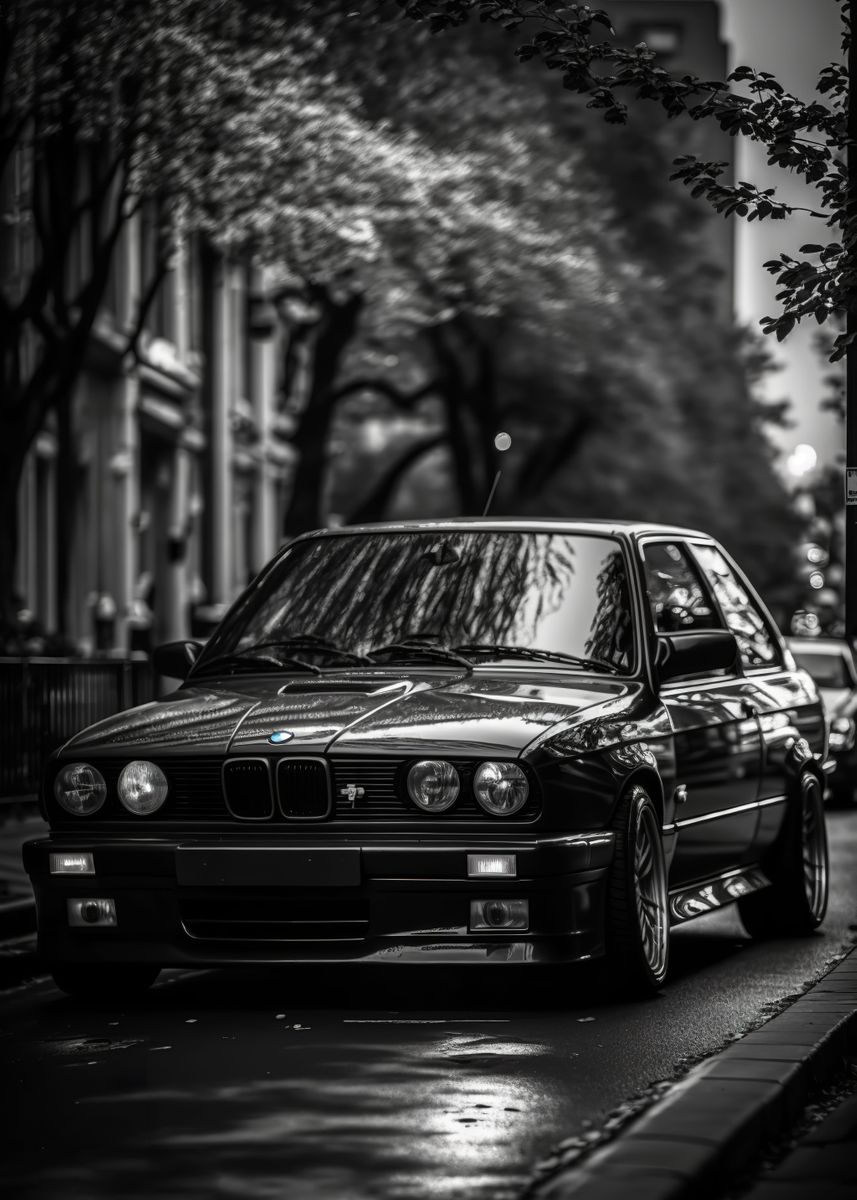 'BMW M3 E30' Poster, picture, metal print, paint by MaluBobo | Displate