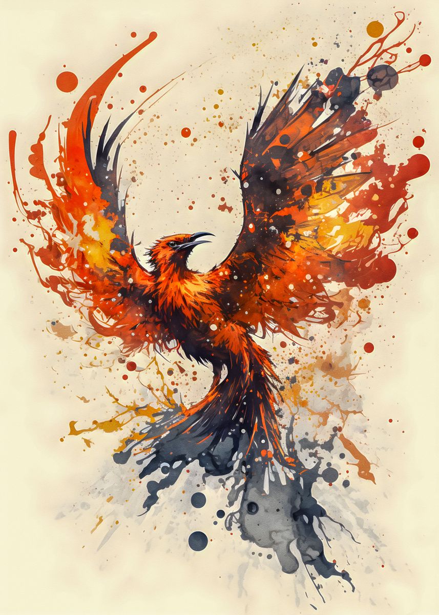 'Best Phoenix' Poster, picture, metal print, paint by Elz art | Displate
