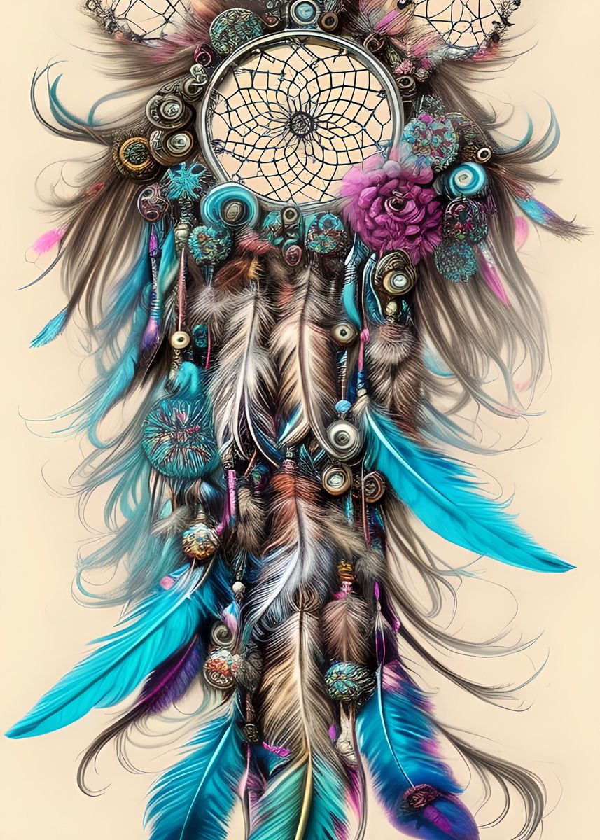 'Colorful Dream Catcher ' Poster, picture, metal print, paint by Max ...