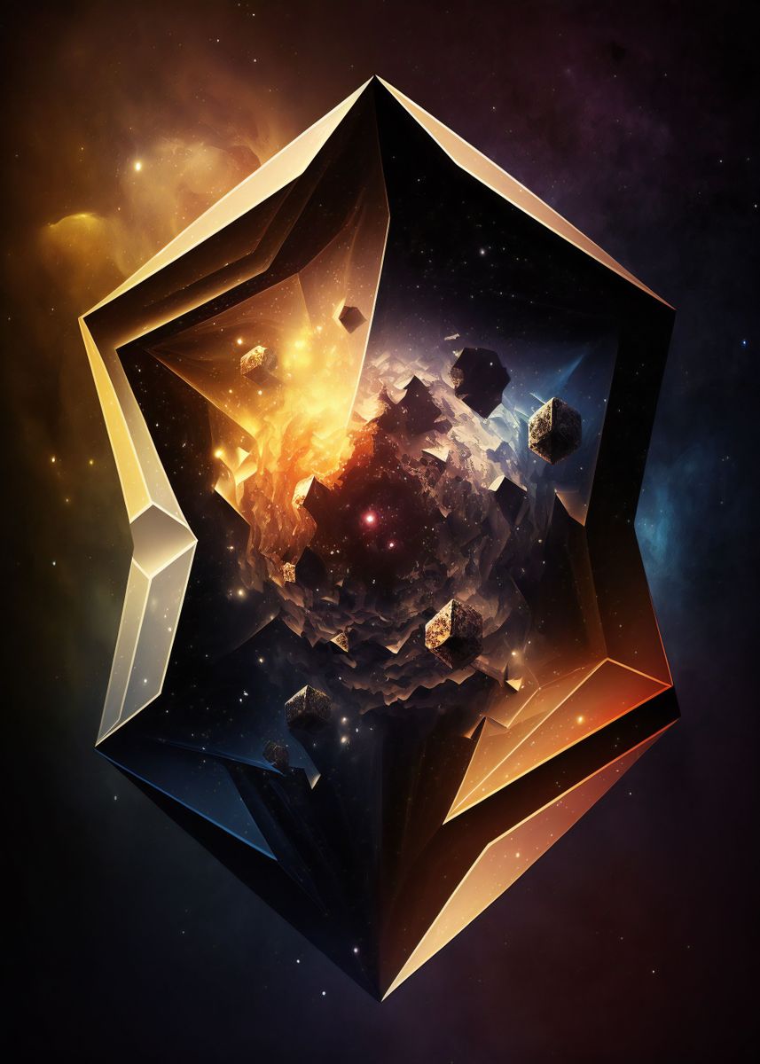 'Space geometry' Poster, picture, metal print, paint by Powerful Words ...