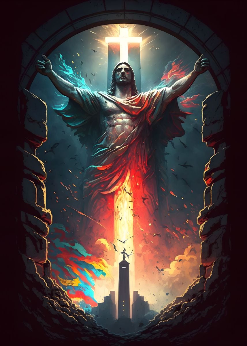 'Christ the Redeemer art' Poster, picture, metal print, paint by Ramz ...