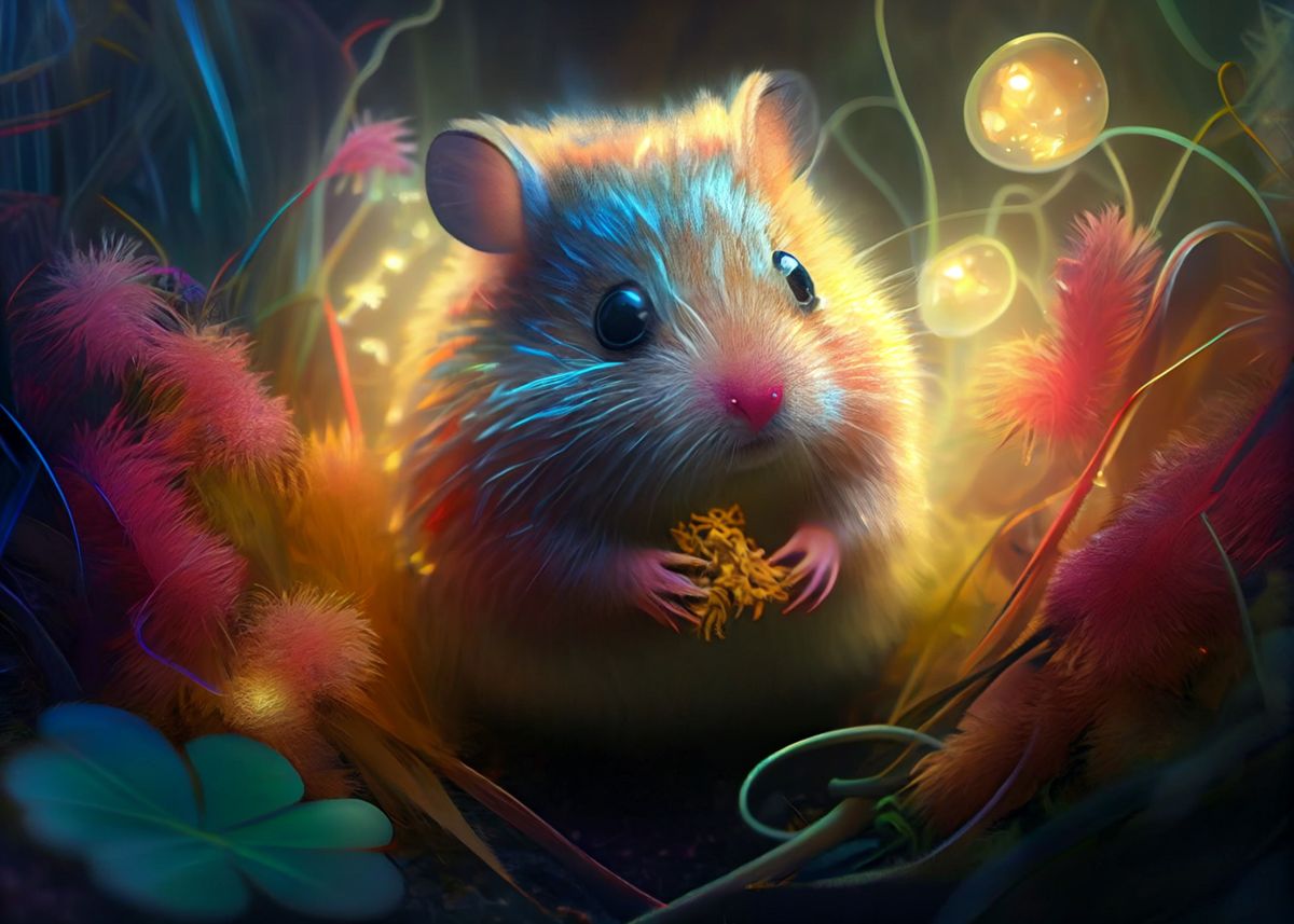 'Colorful hamster' Poster by Below Horizon | Displate