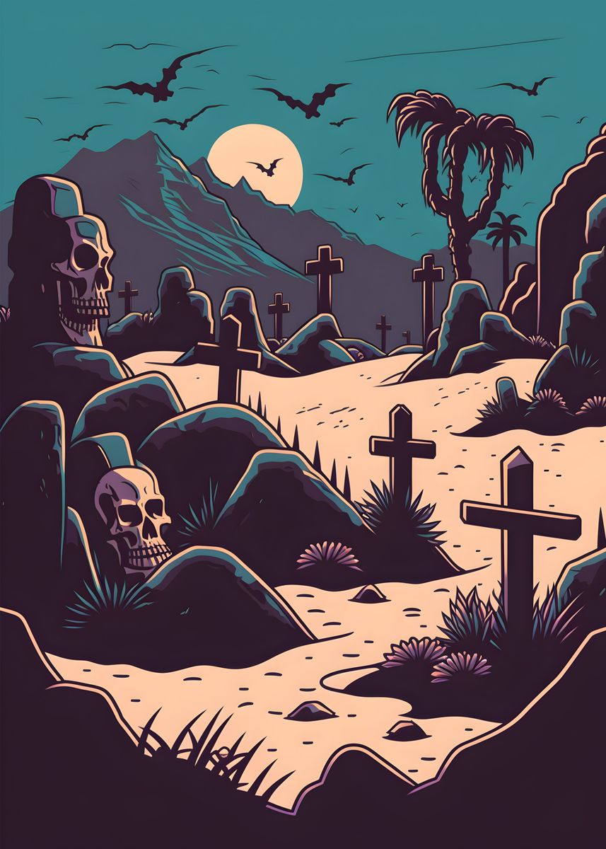 'Grave Vintage' Poster, picture, metal print, paint by V Styler | Displate
