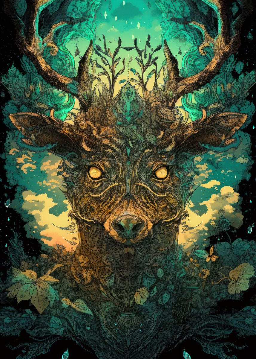 'Spirit of the Forest 3' Poster, picture, metal print, paint by ...