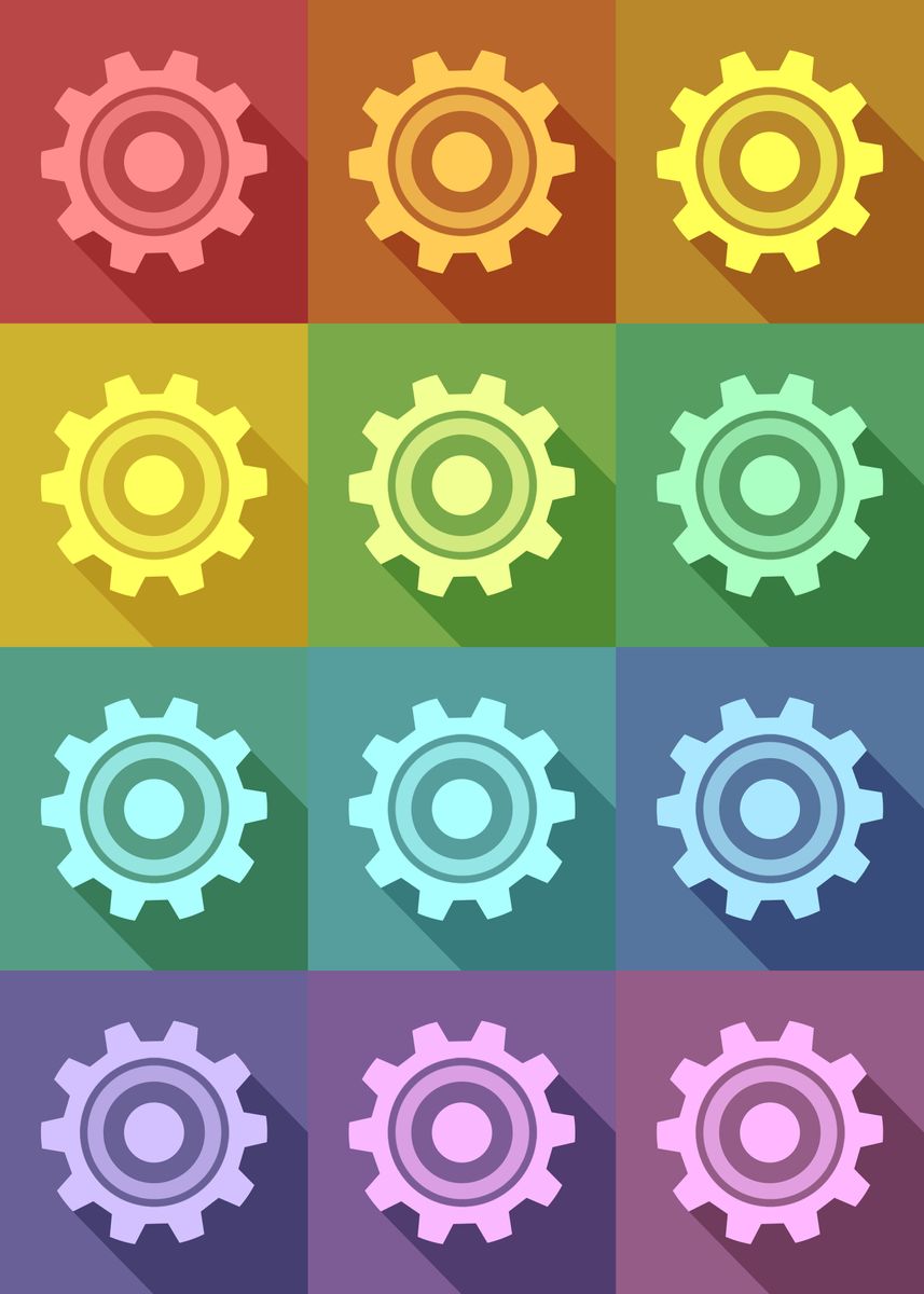'Engineer Gears Pop Art' Poster, picture, metal print, paint by ...