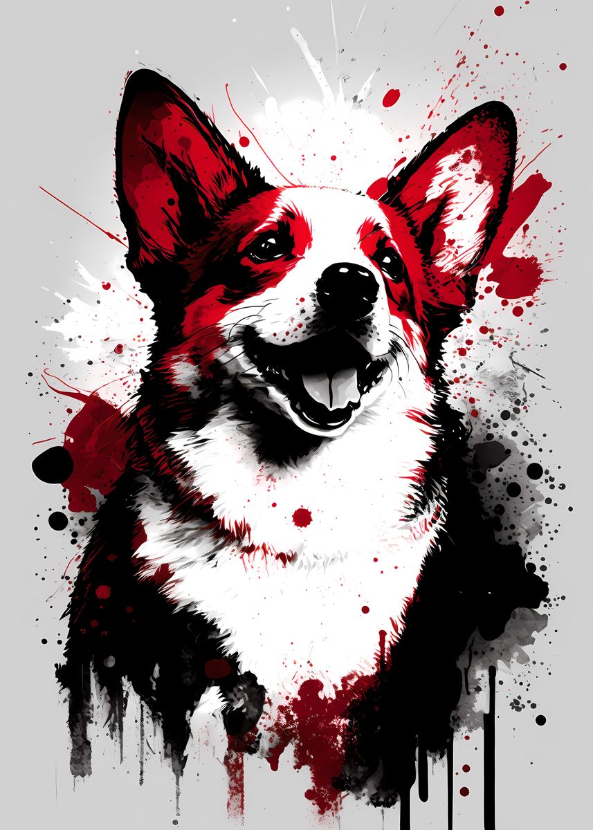 'Ink Corgi Portrait' Poster by TortillaChief | Displate