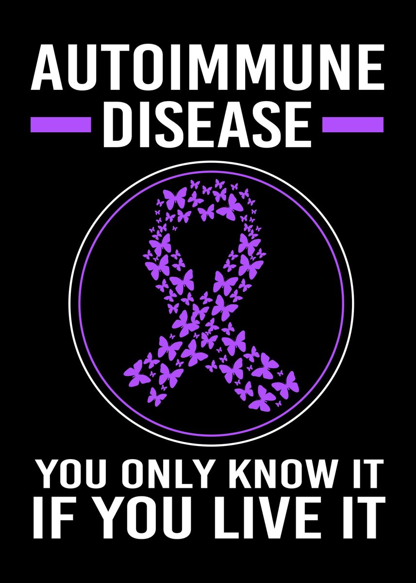 'Purple Ribbon Autoimmune' Poster, picture, metal print, paint by ...