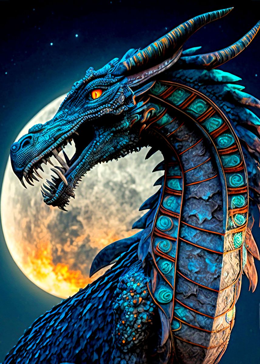 'Dragon' Poster, picture, metal print, paint by hnamz gry | Displate