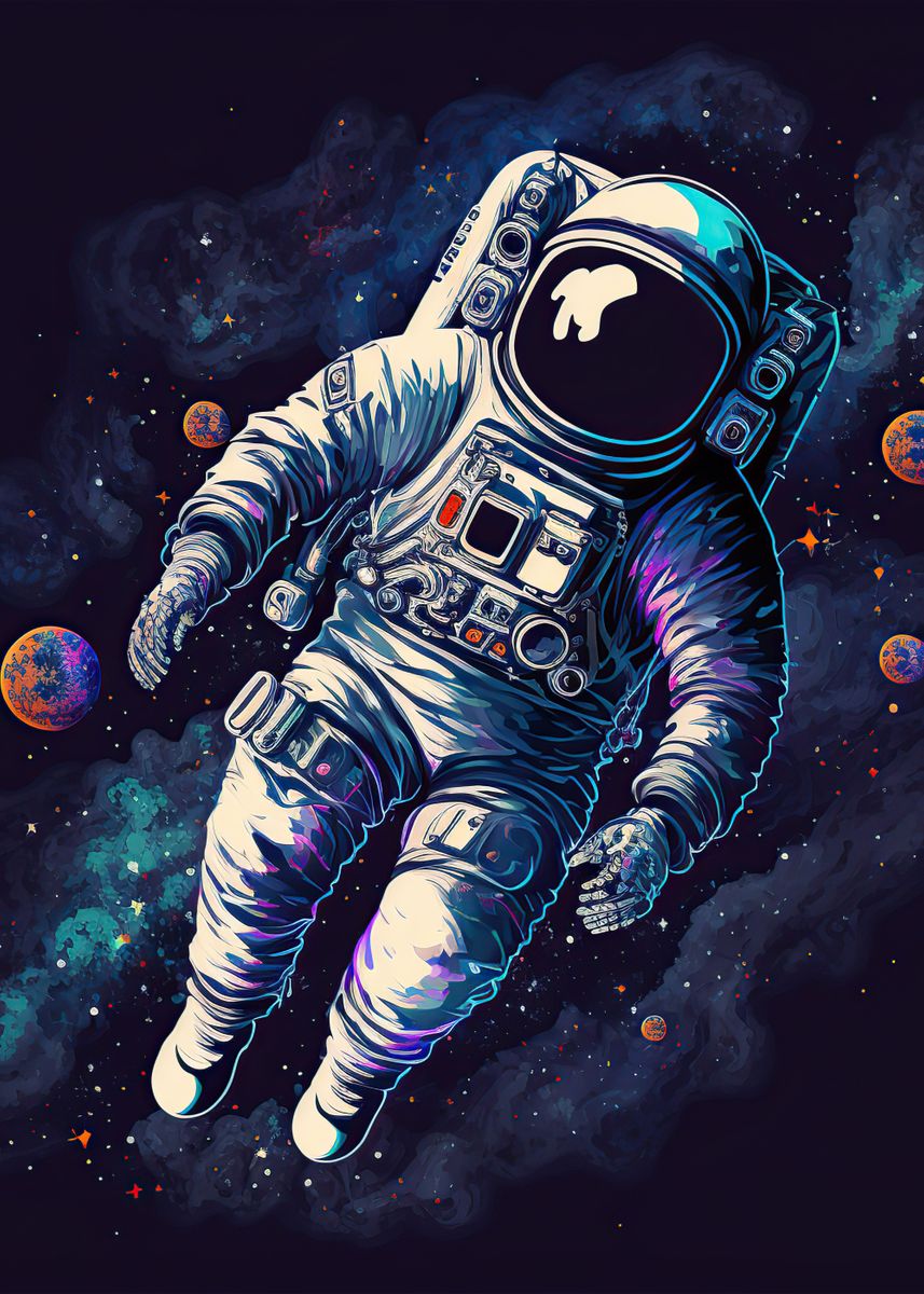 'Astronaut in space' Poster by Zaydan Mcintosh | Displate