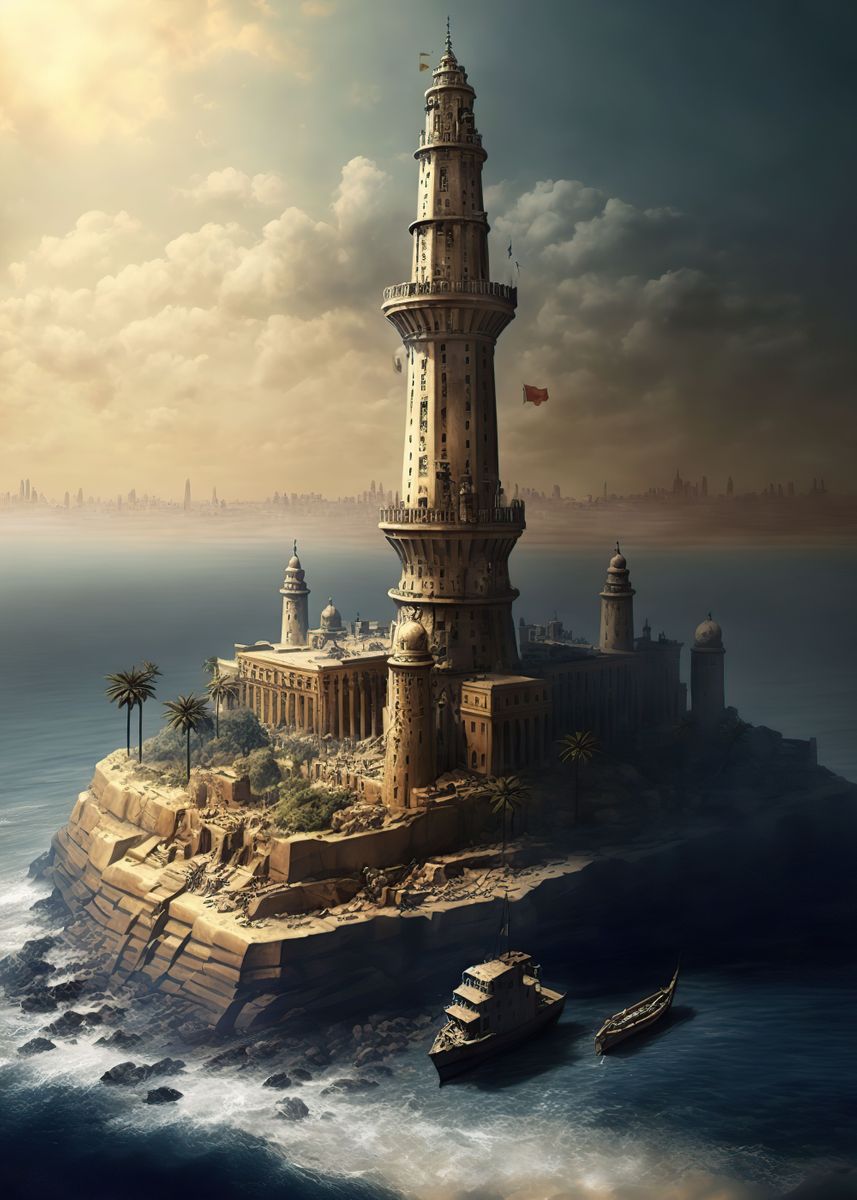 'lighthouse of Alexandria' Poster, picture, metal print, paint by ...