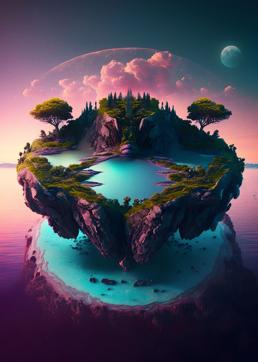 'Magic island' Poster, picture, metal print, paint by Muhammad Irsan ...