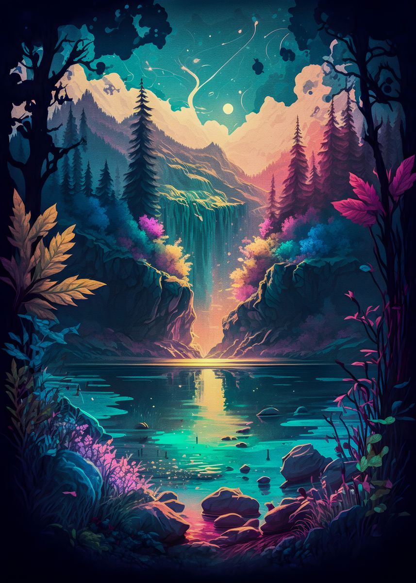 'Colorful Nature' Poster, picture, metal print, paint by Muhammad Irsan ...