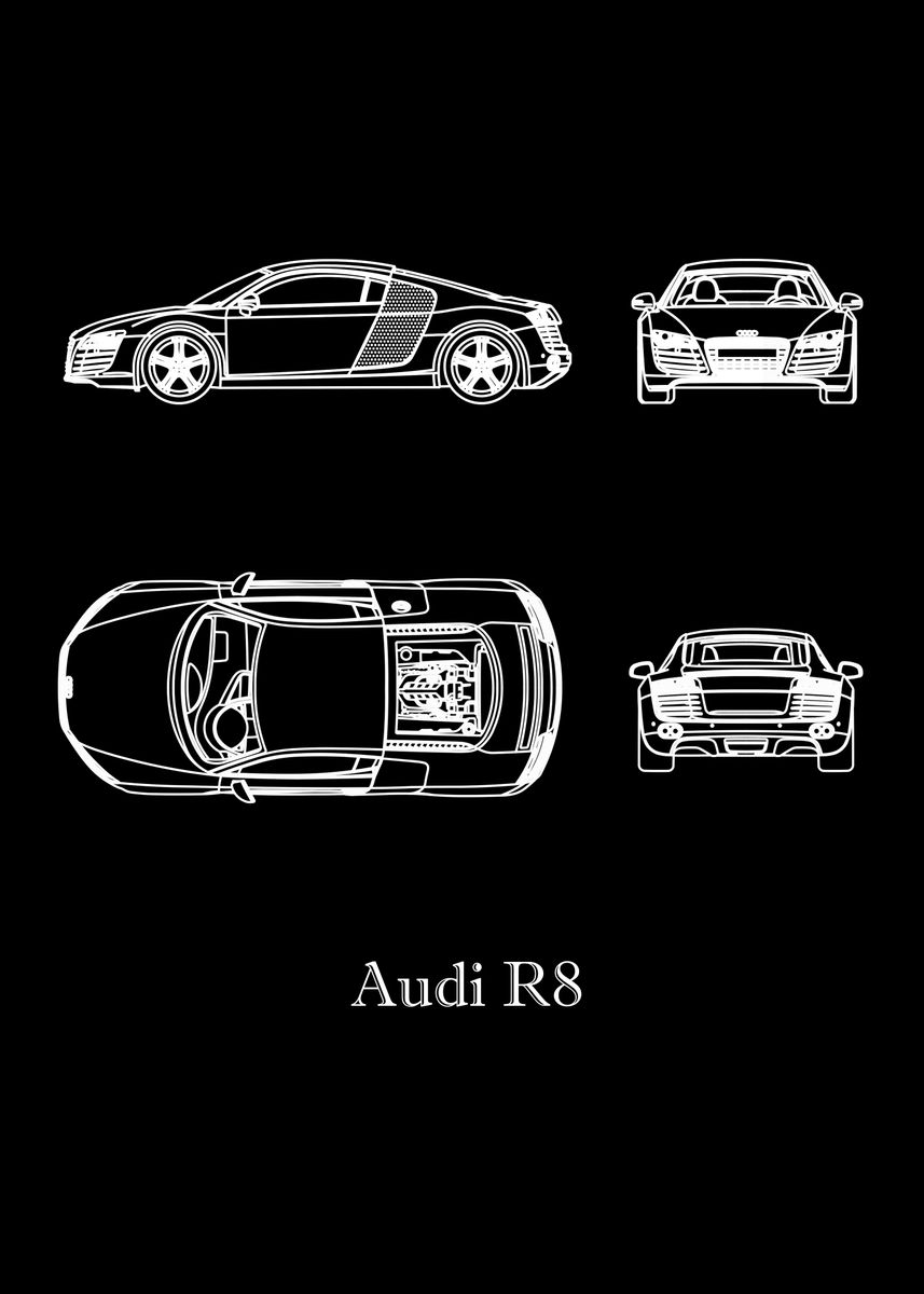 'Audi R8 ' Poster, picture, metal print, paint by shiner artist | Displate